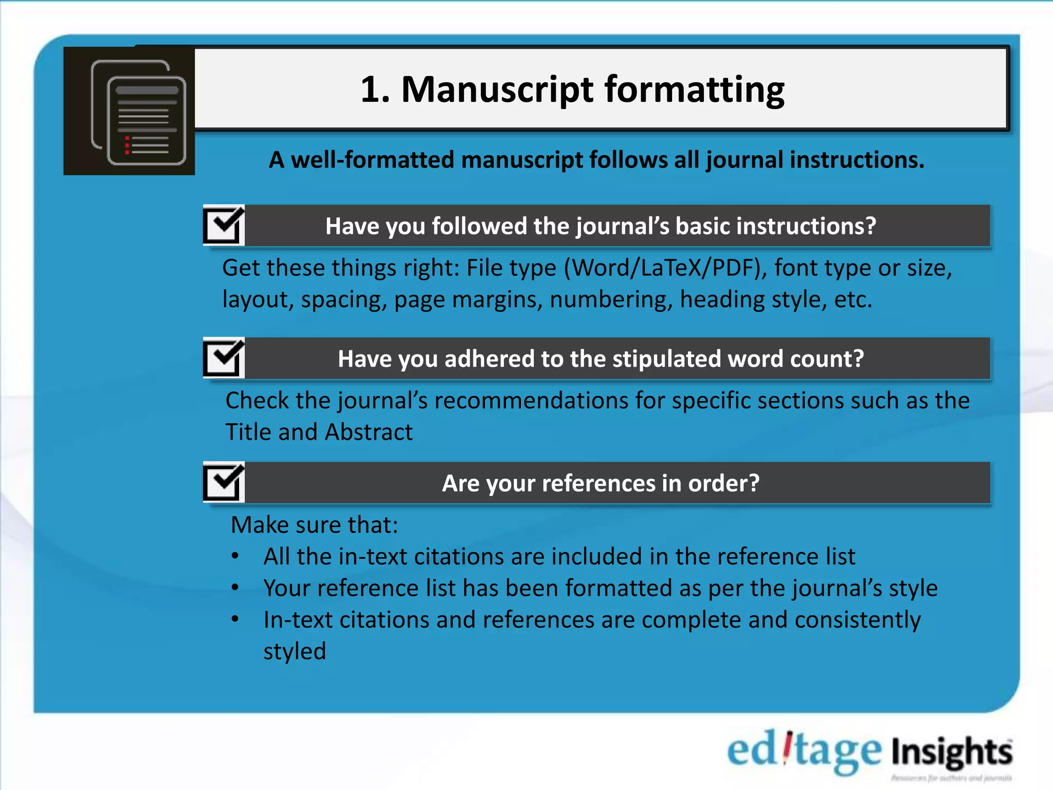 Manuscript submission checklist | PPTX