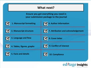 Manuscript submission checklist | PPTX