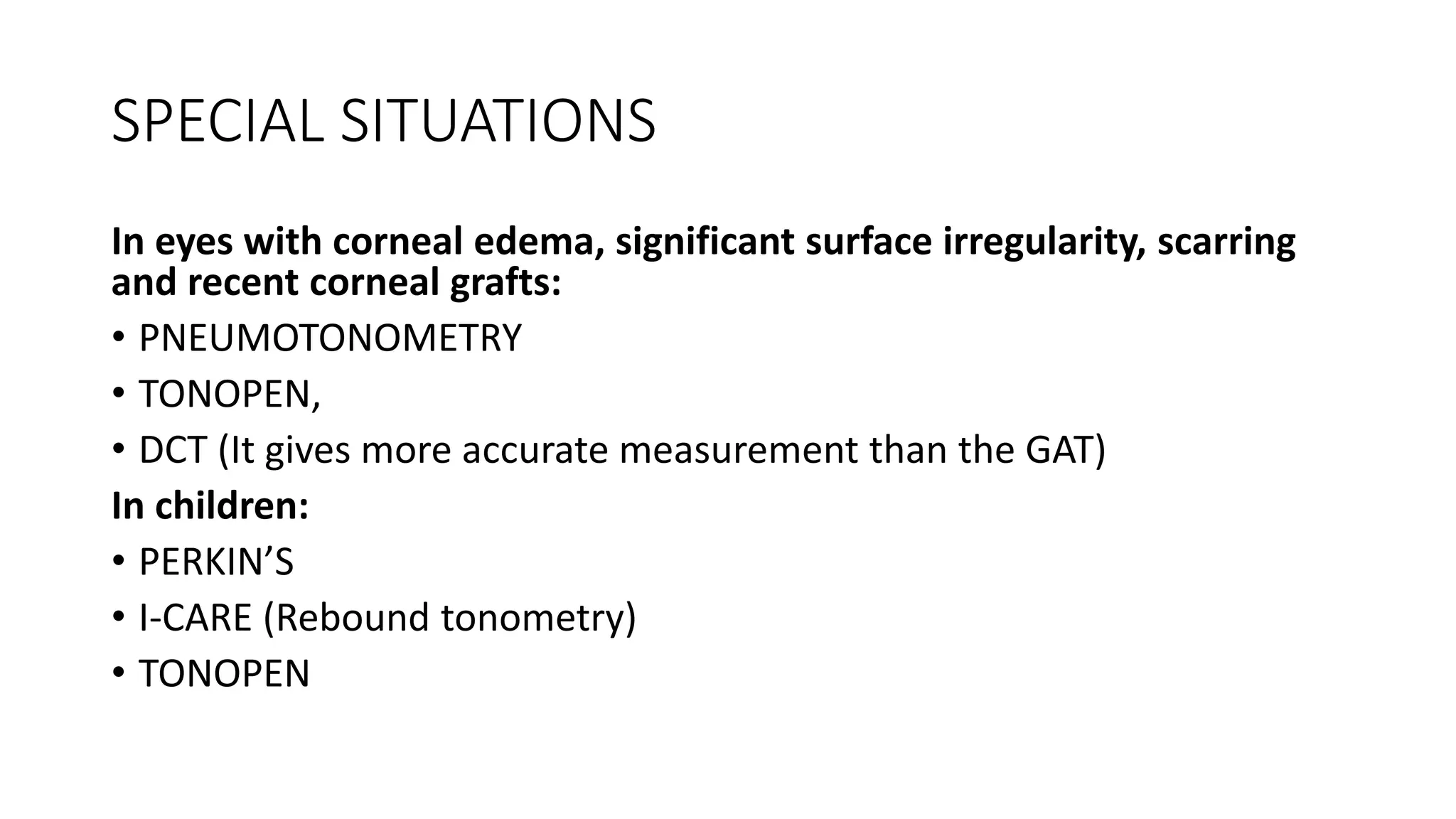 Means of IOP measurement | PPTX