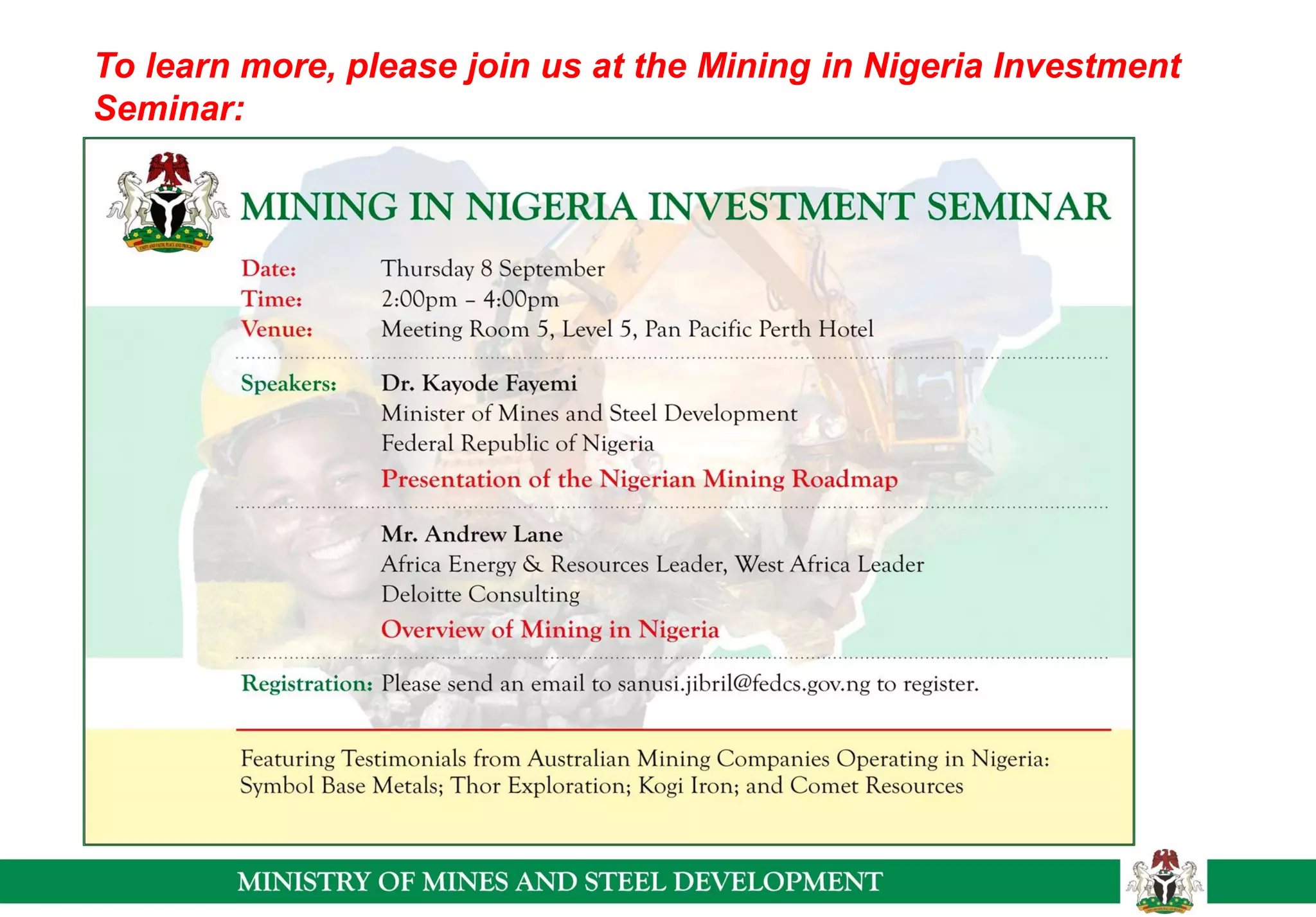 Opportunities in Nigeria's Mining Sector | PDF