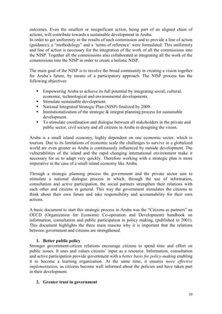 National Integrated Strategic Plan (NISP) - Aruba | PDF