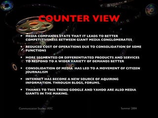 MEDIA CONGLOMERATES | PPT