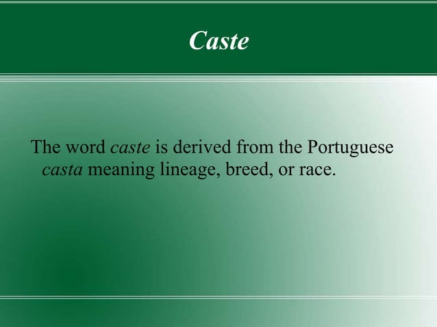 caste system in pakistan | PPTX