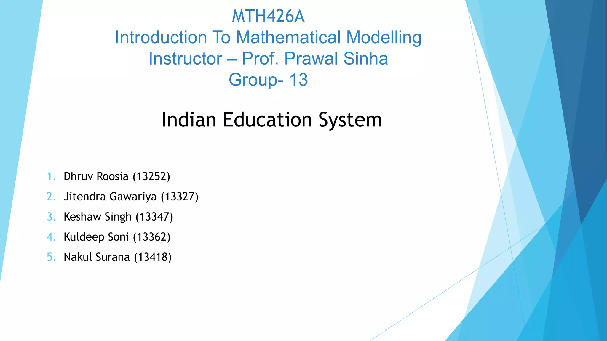 Final presentation | MTH426A IITK | PPT