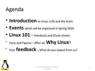 Linux User Group @ SJSU Meeting#1 | PPT | Operating Systems | Computer ...
