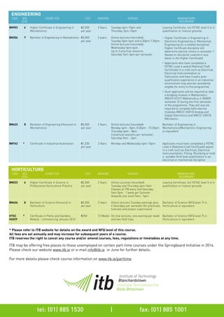 Part-Time Courses 2014-15 | PDF