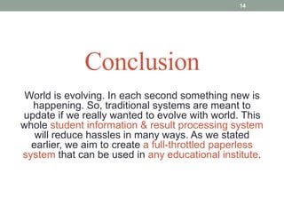 Student Information & Result Processing Sytem | PPT