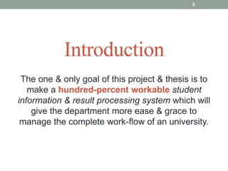 Student Information & Result Processing Sytem | PPTX