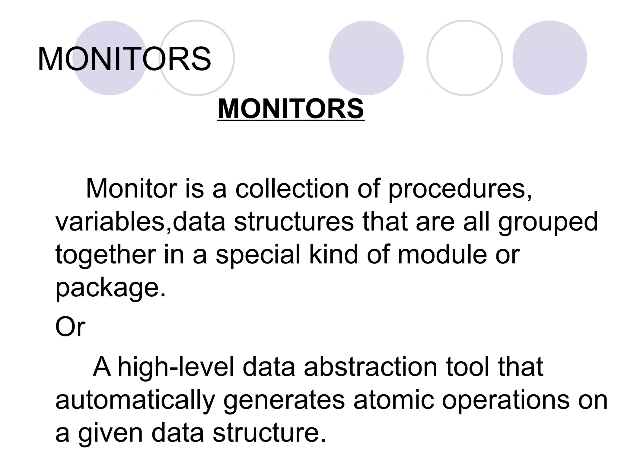 Operating System - Monitors (Presentation) | PPT