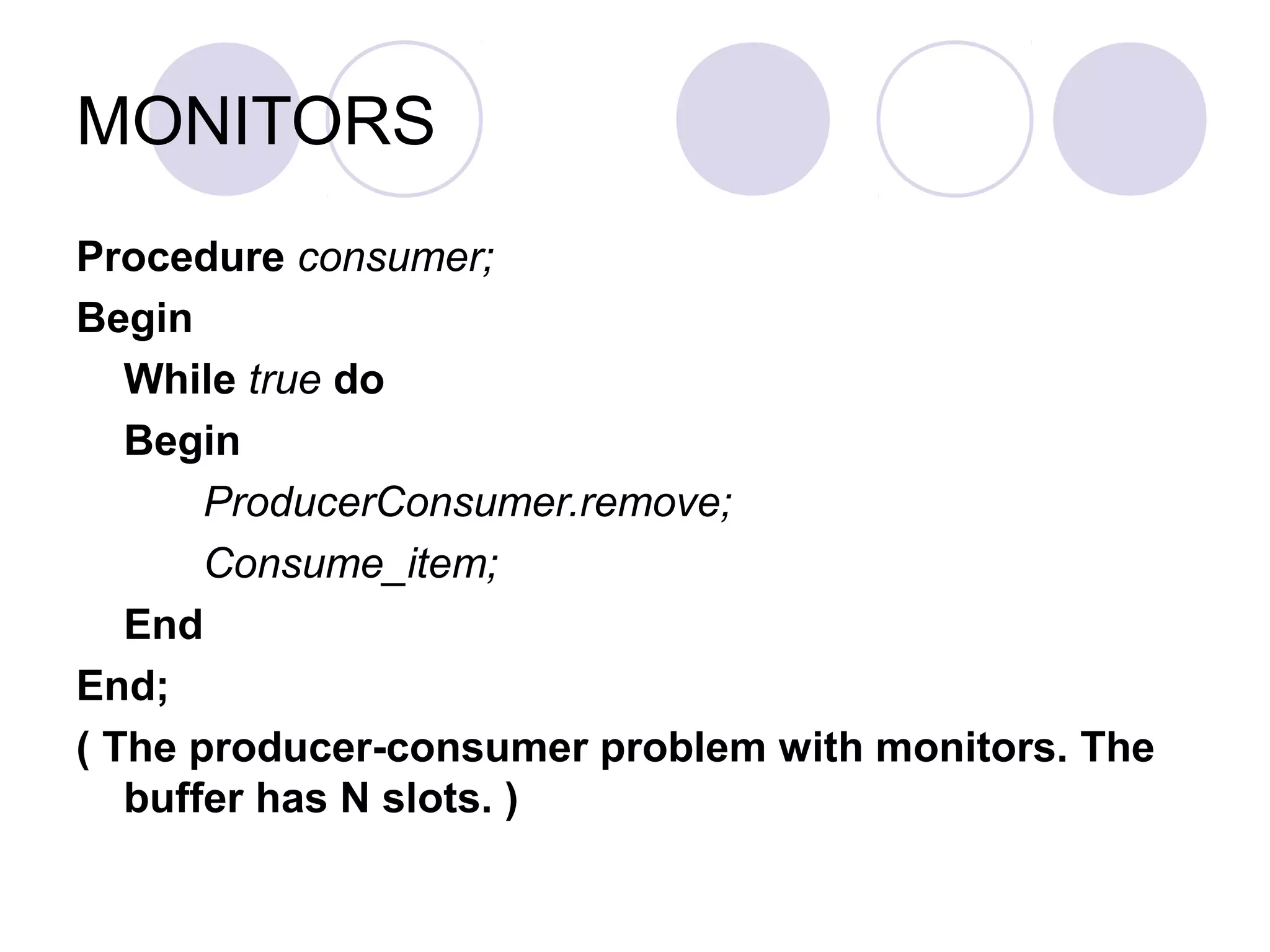 Operating System - Monitors (Presentation) | PPT