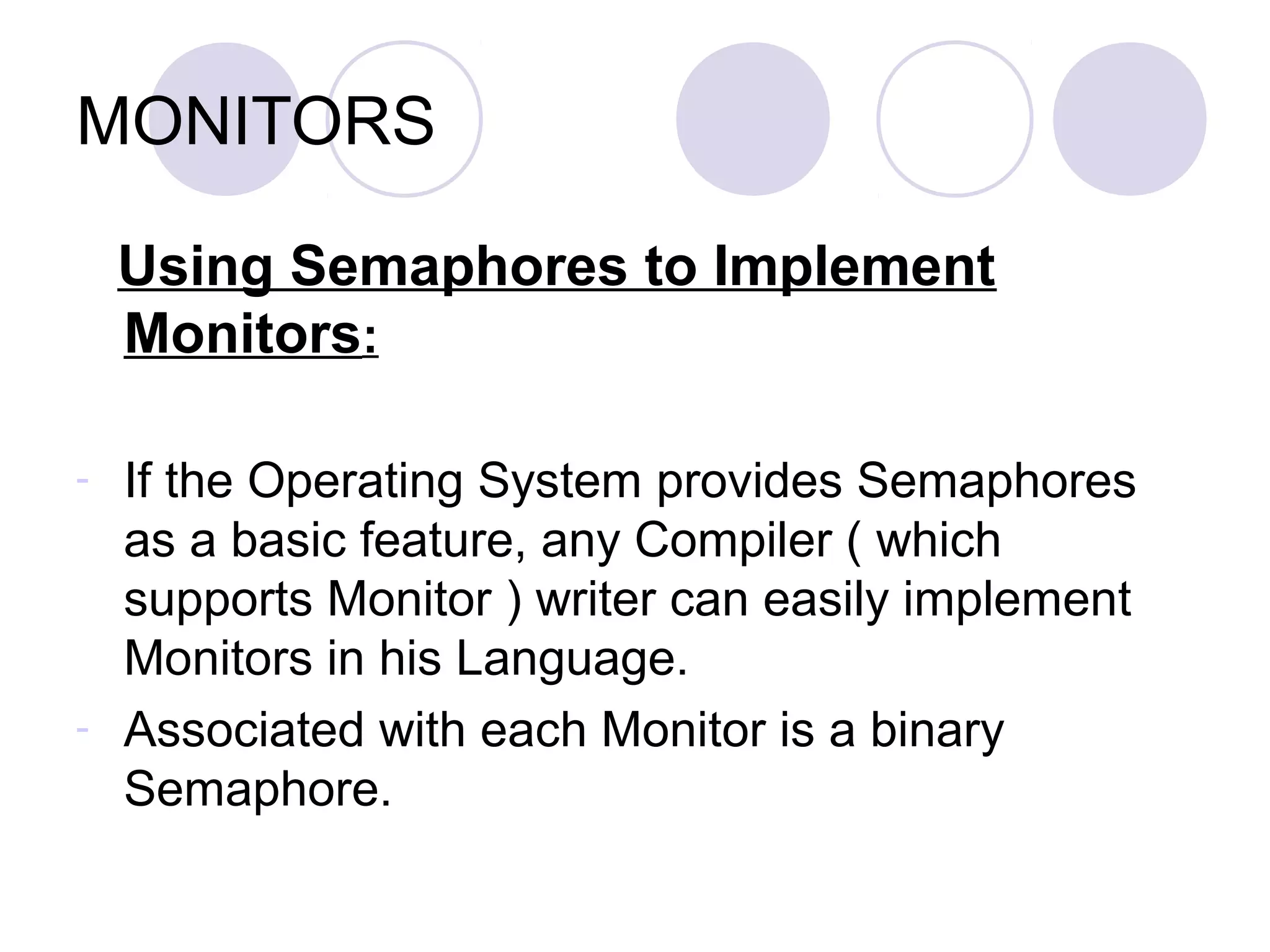 Operating System - Monitors (Presentation) | PPT
