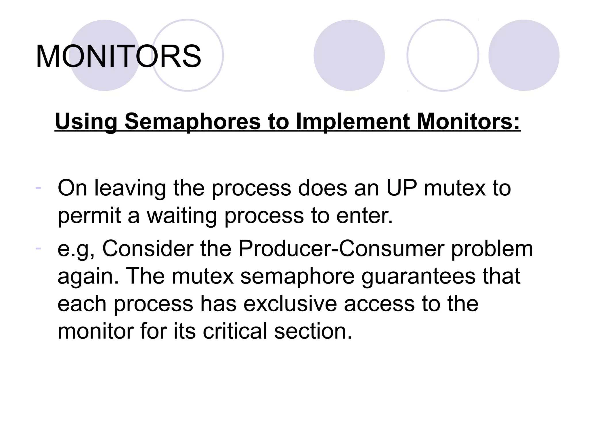 Operating System - Monitors (Presentation) | PPT