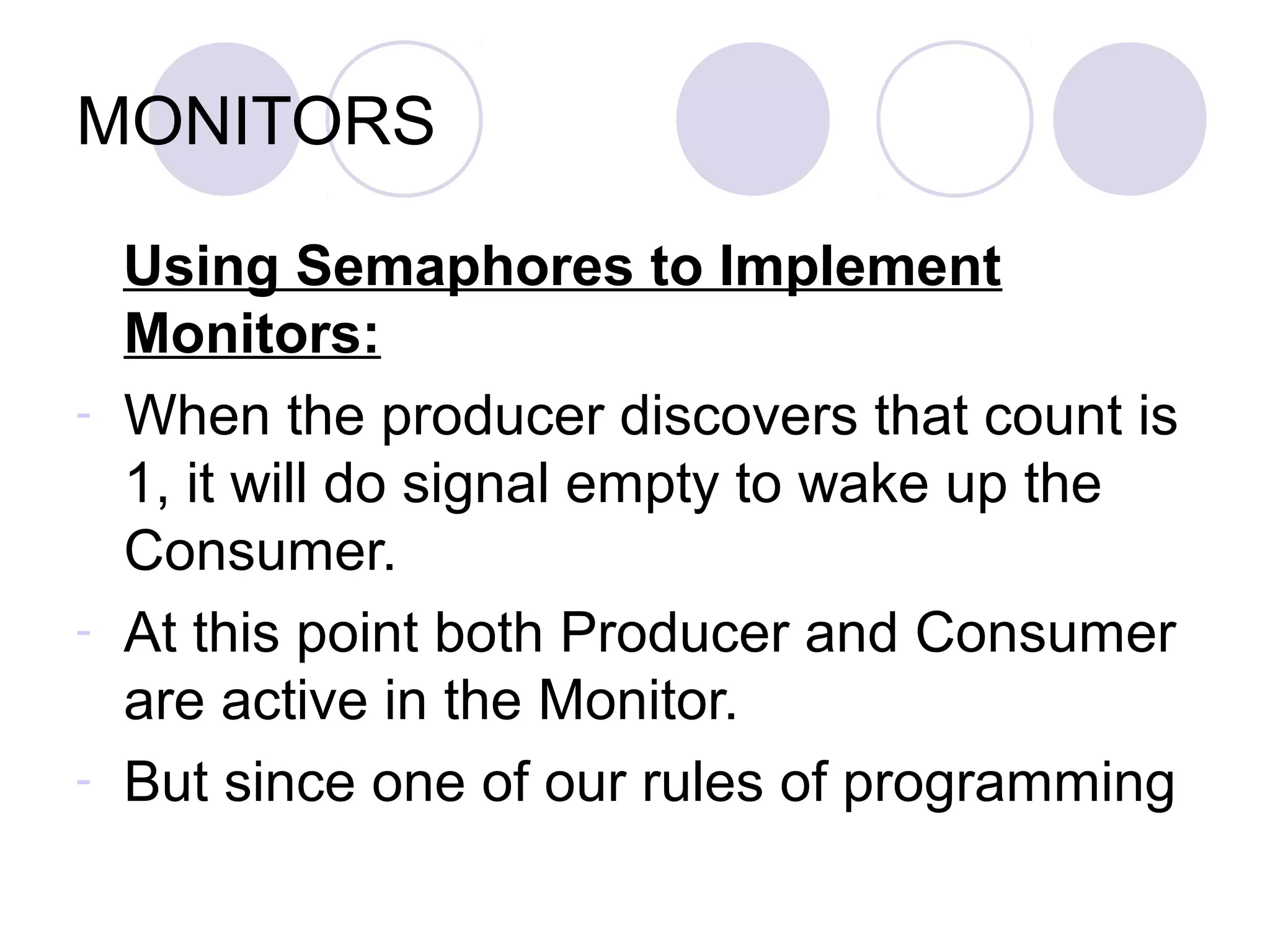 Operating System - Monitors (Presentation) | PPT