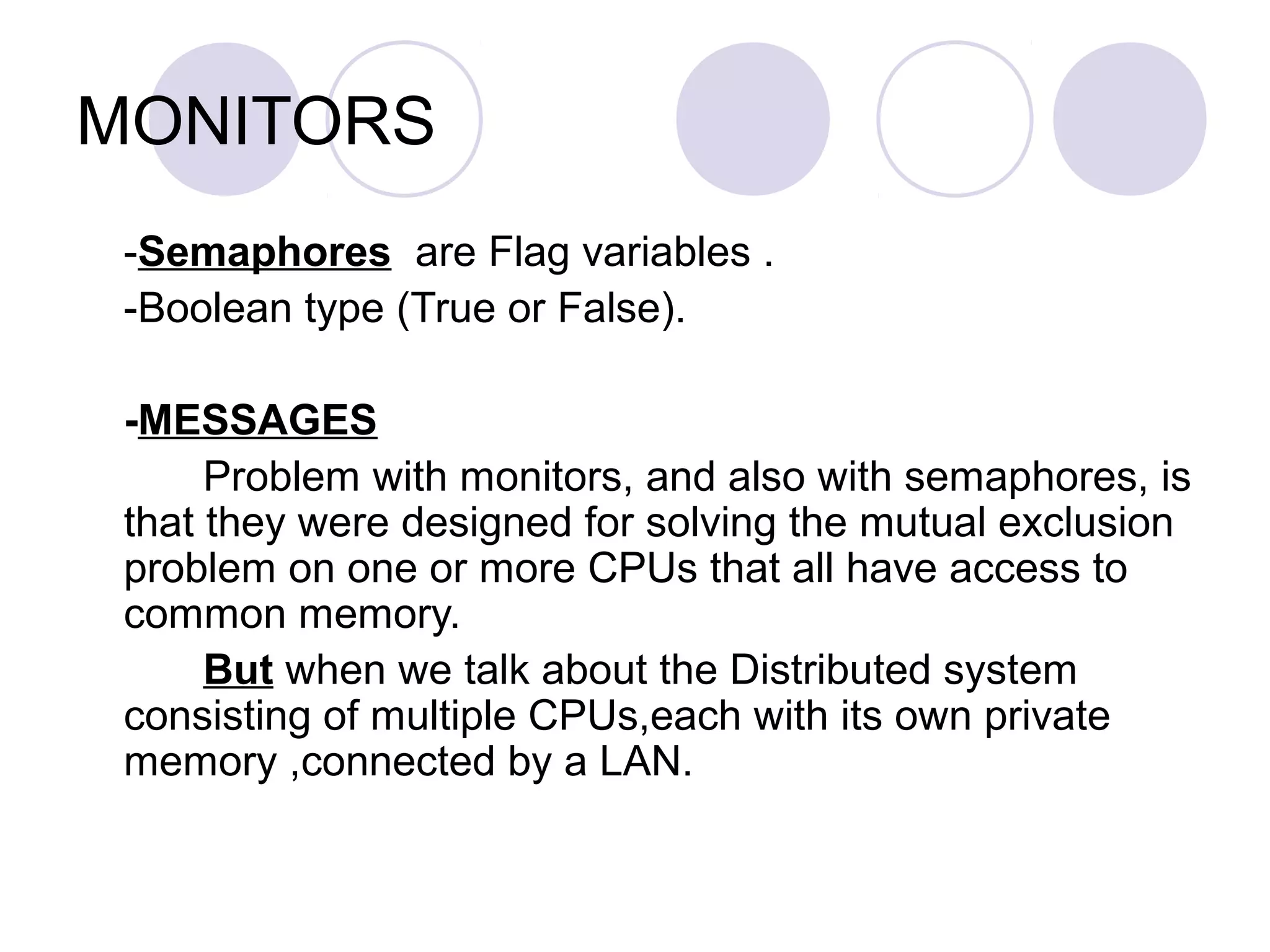 Operating System - Monitors (Presentation) | PPT