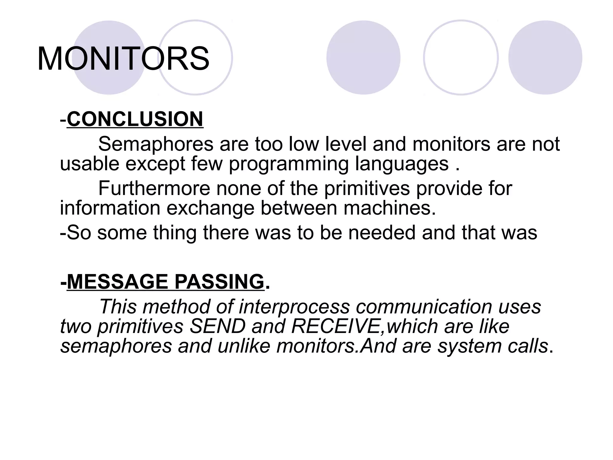 Operating System - Monitors (Presentation) | PPT