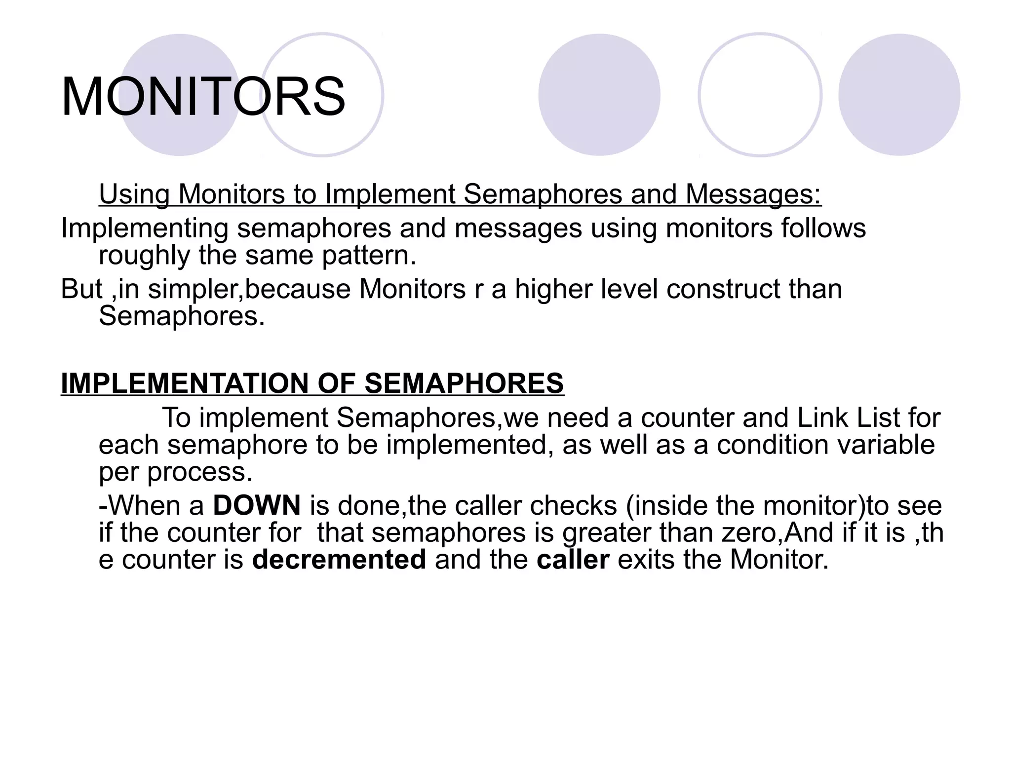 Operating System - Monitors (Presentation) | PPT