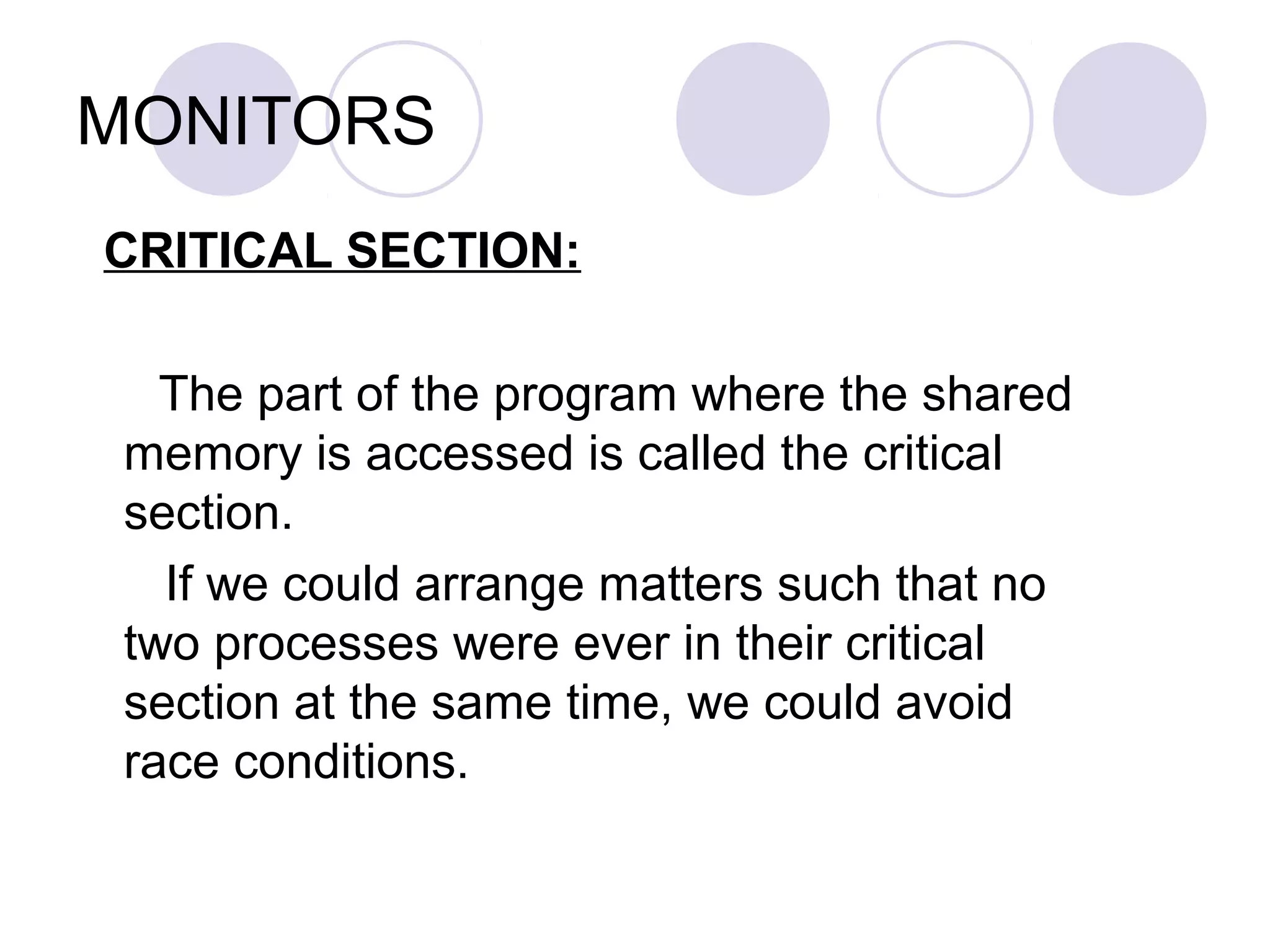 Operating System - Monitors (Presentation) | PPT