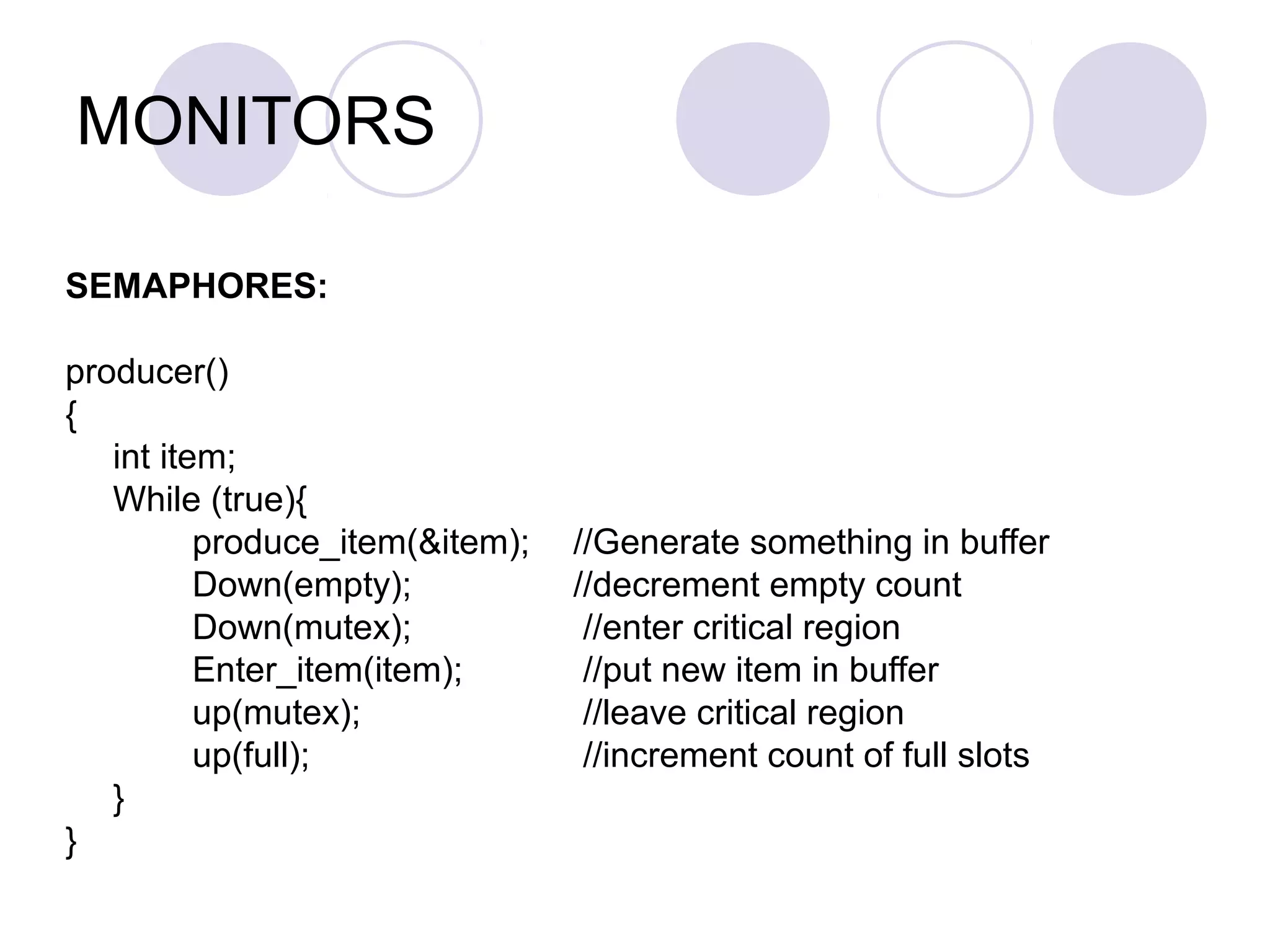 Operating System - Monitors (Presentation) | PPT