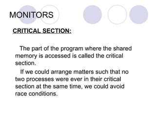 Operating System - Monitors (Presentation) | PPT