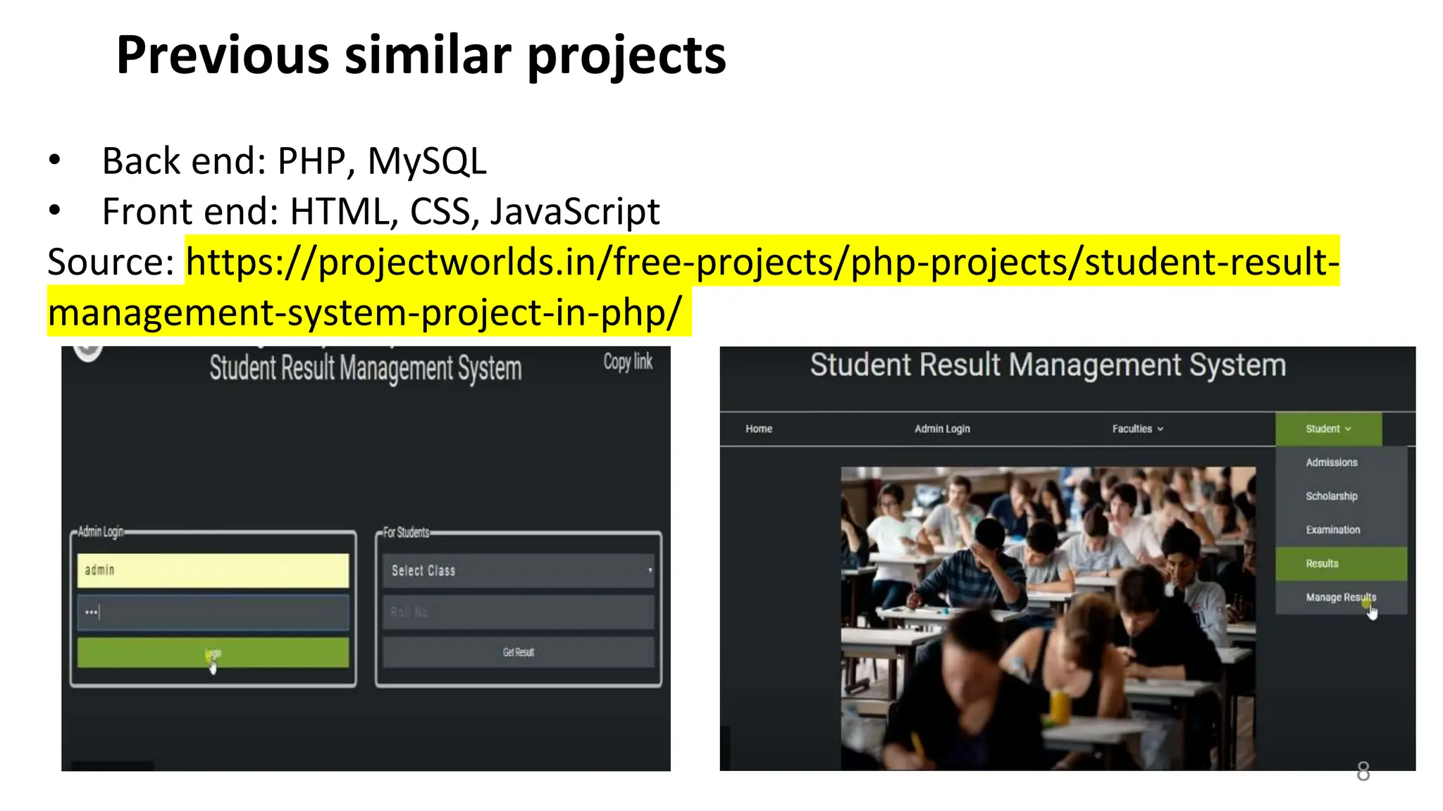 result management system report for college project | PPTX