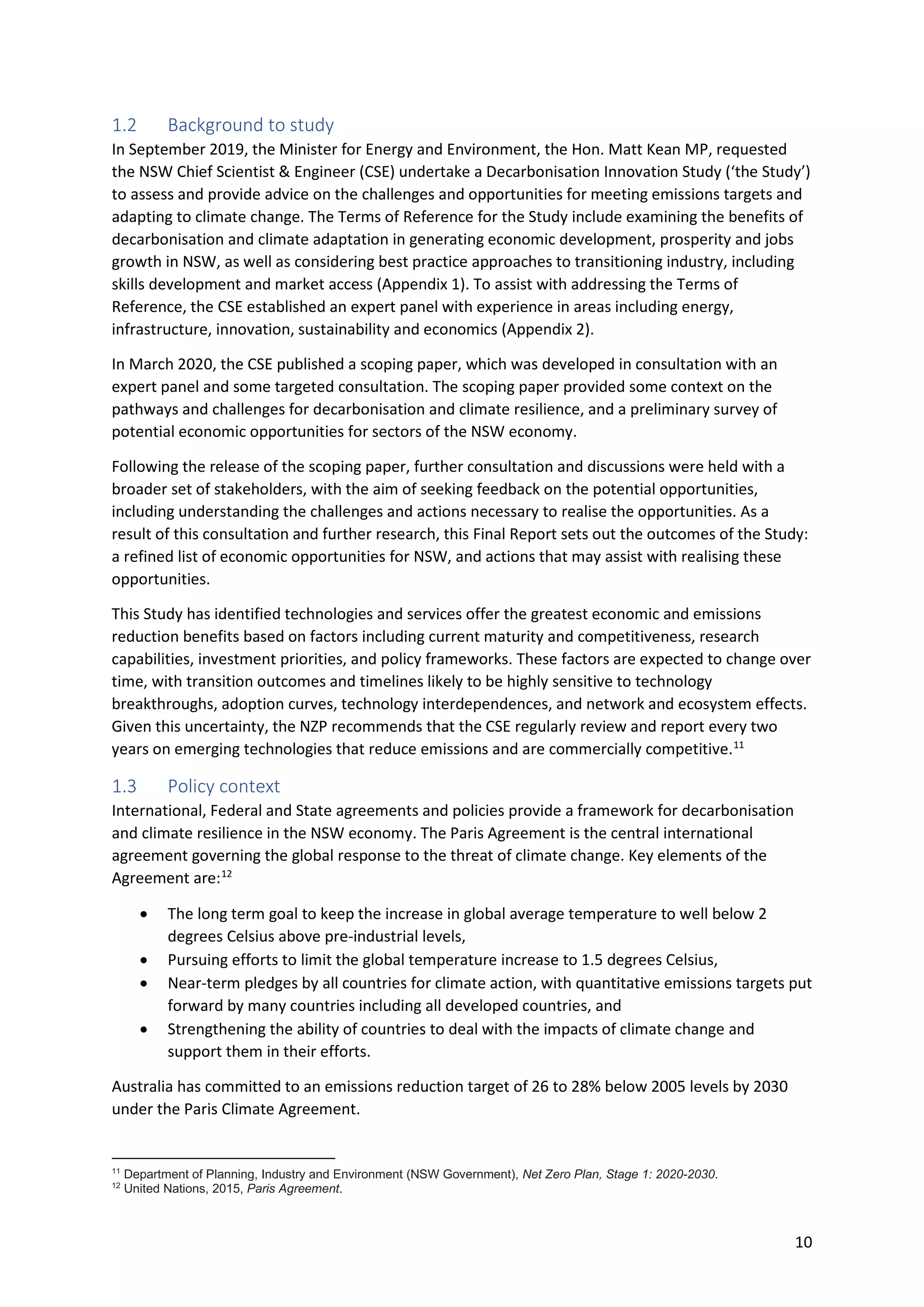 Decarbonisation Innovation Study | PDF