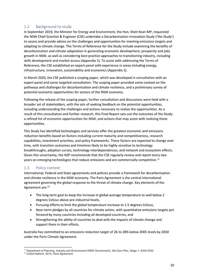 Decarbonisation Innovation Study | PDF