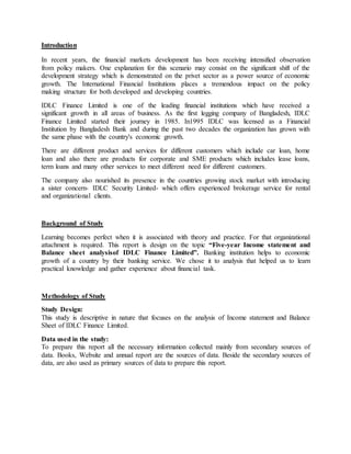 5 year analysis financial-managment-idlc-bank | PDF