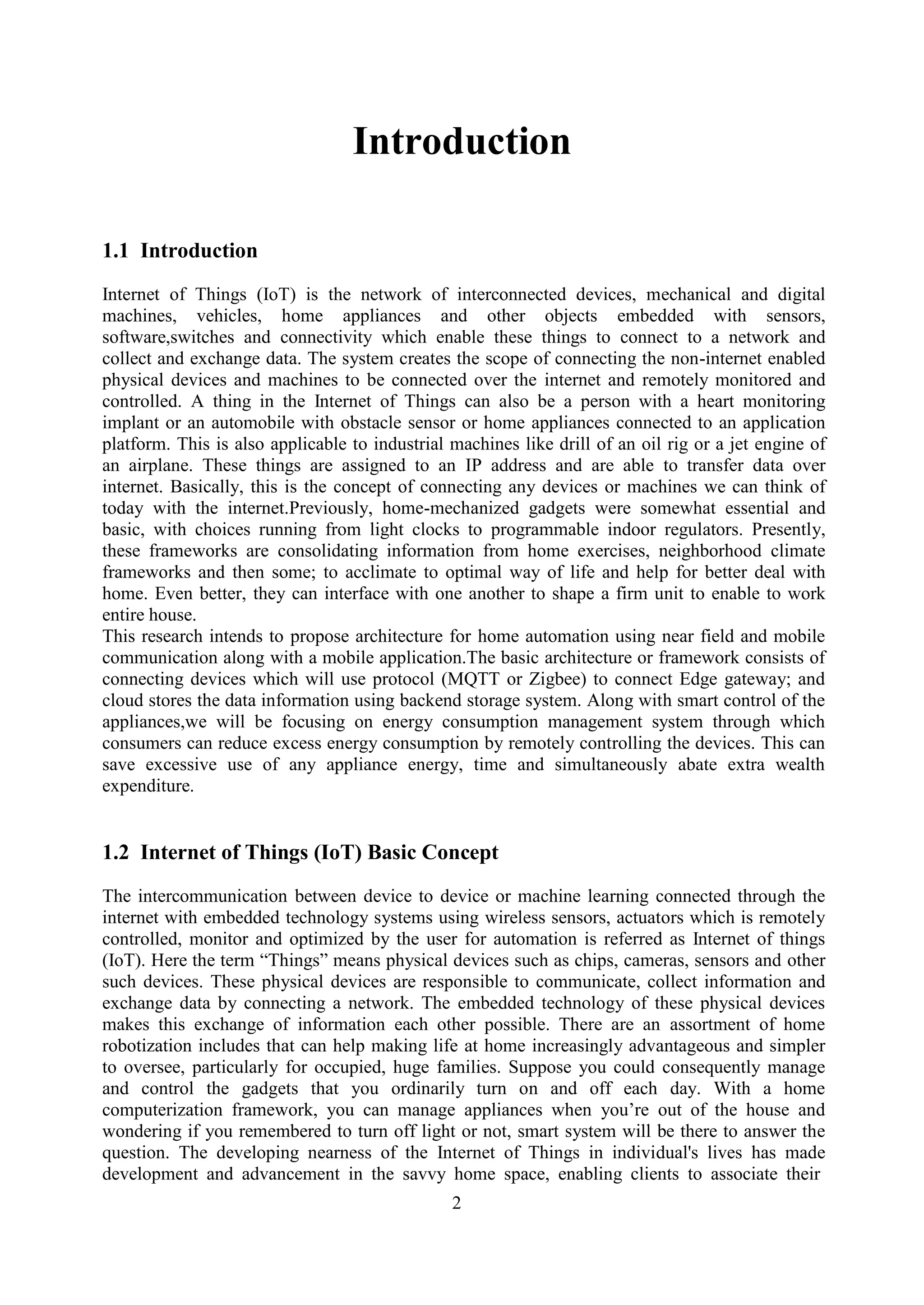 IOT - Thesis Report about Home Automation System | PDF