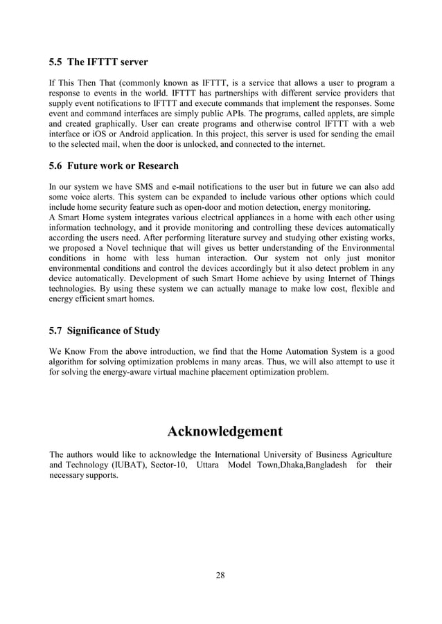 IOT - Thesis Report about Home Automation System | PDF | Internet | Computing