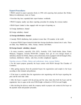 Pran-‘All Time’ food product is exporitng on Bhutan and Nepal | DOCX