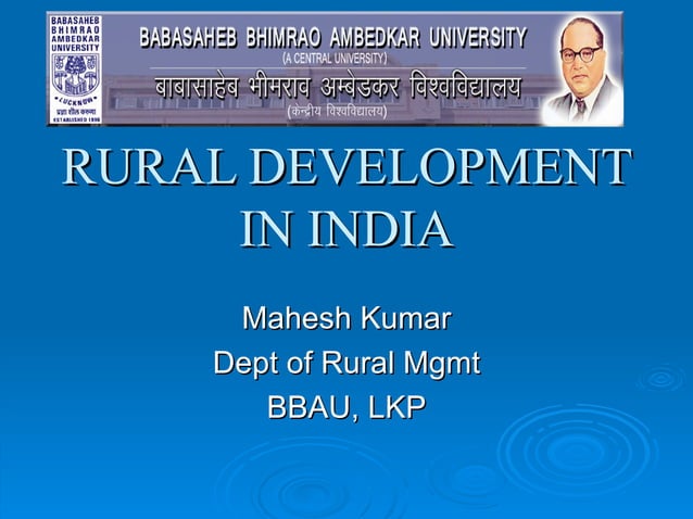 Final rural-development-in-india | PPT | Debated Sensitive Social ...