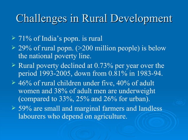 Final rural-development-in-india | PPT | Debated Sensitive Social ...