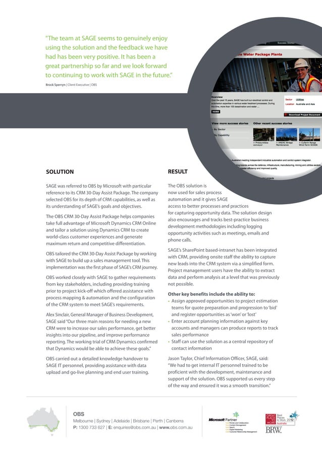 Sage Automation Case Study | PDF