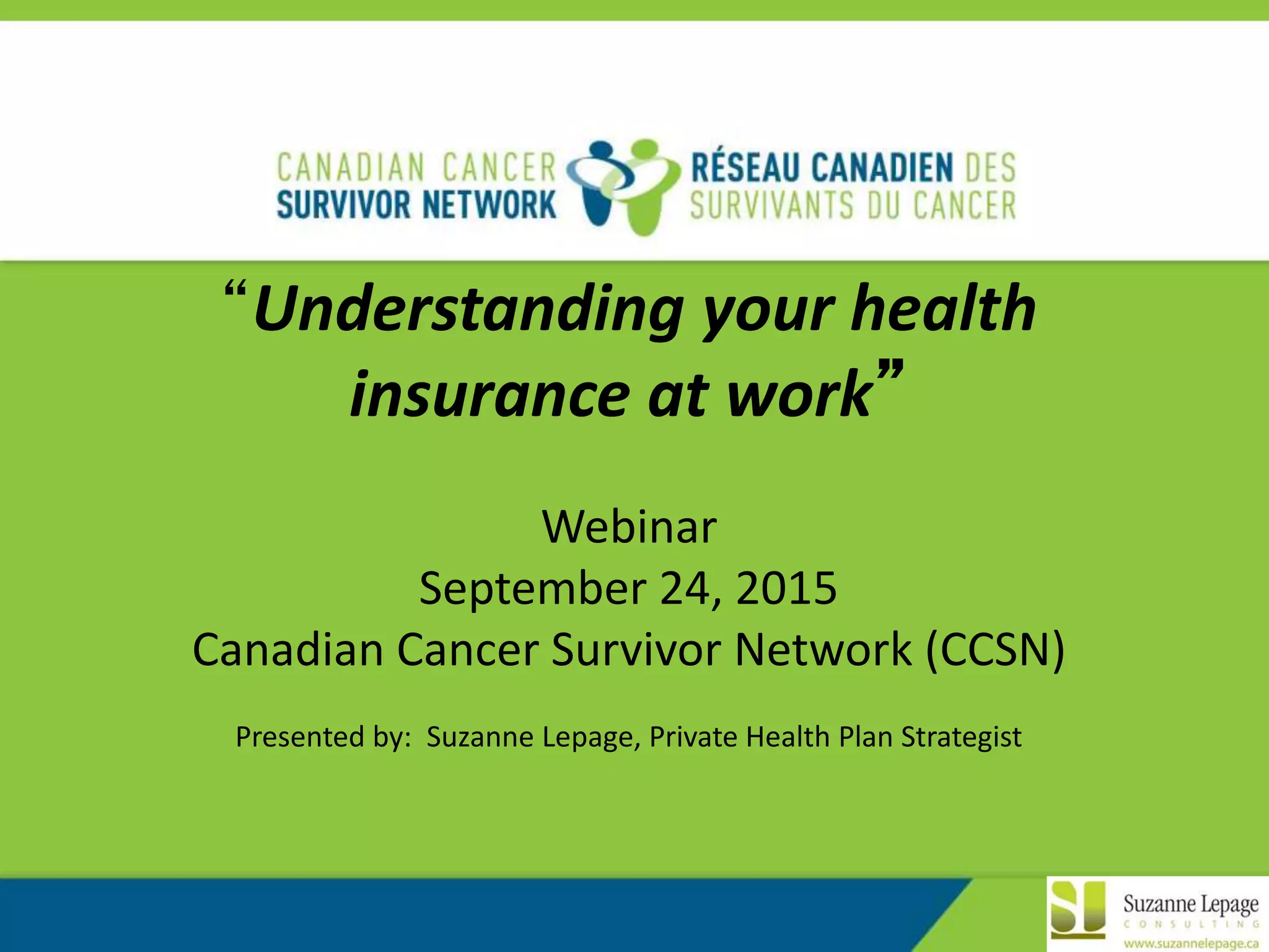 Understanding your health insurance at work | PPTX