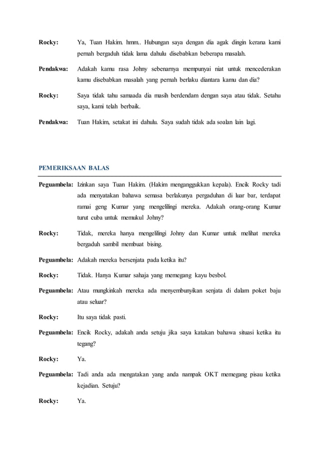 CONTOH SKRIP MOCKTRIAL OLEH FINAL YEAR UUM STUDENT | DOCX