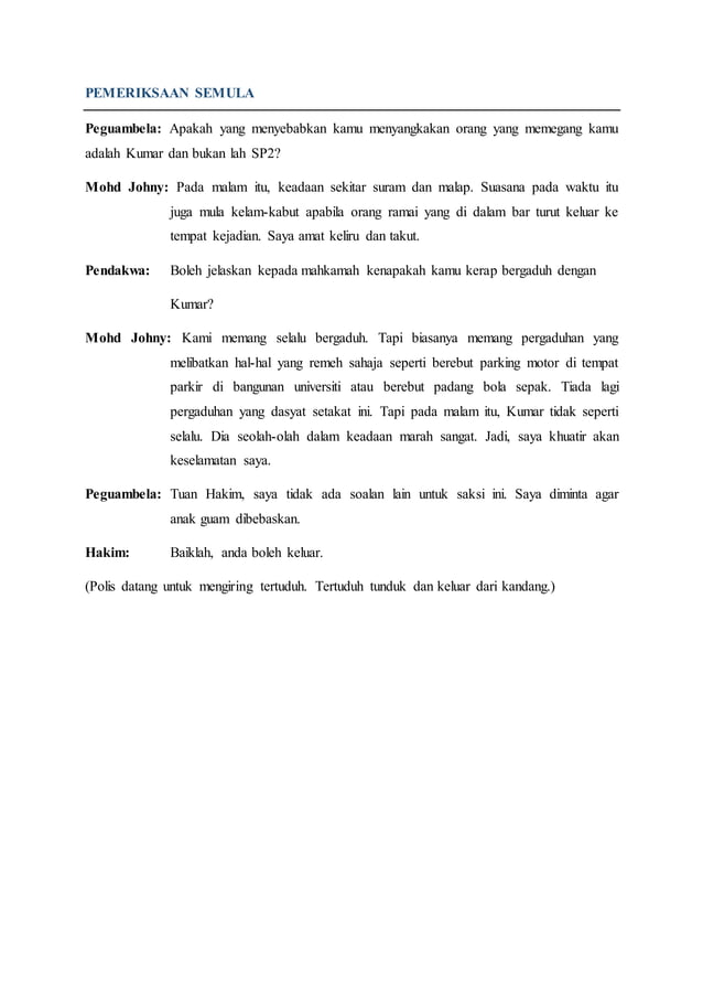 CONTOH SKRIP MOCKTRIAL OLEH FINAL YEAR UUM STUDENT | DOCX