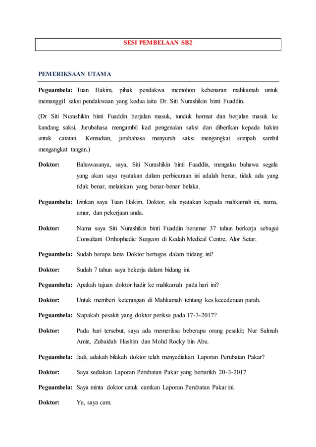 CONTOH SKRIP MOCKTRIAL OLEH FINAL YEAR UUM STUDENT | DOCX