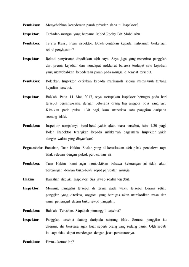 CONTOH SKRIP MOCKTRIAL OLEH FINAL YEAR UUM STUDENT | DOCX