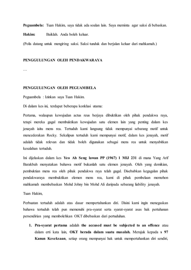 CONTOH SKRIP MOCKTRIAL OLEH FINAL YEAR UUM STUDENT | DOCX