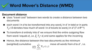 Word Embedding to Document distances | PPTX