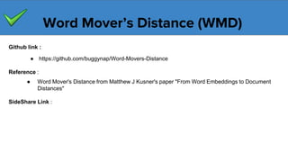 Word Embedding to Document distances | PPTX