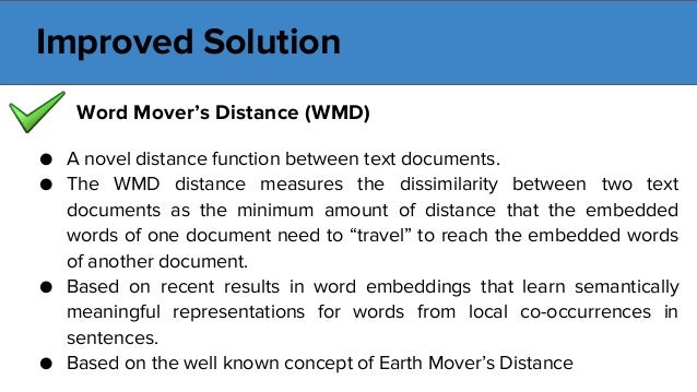 Word Embedding To Document Distances
