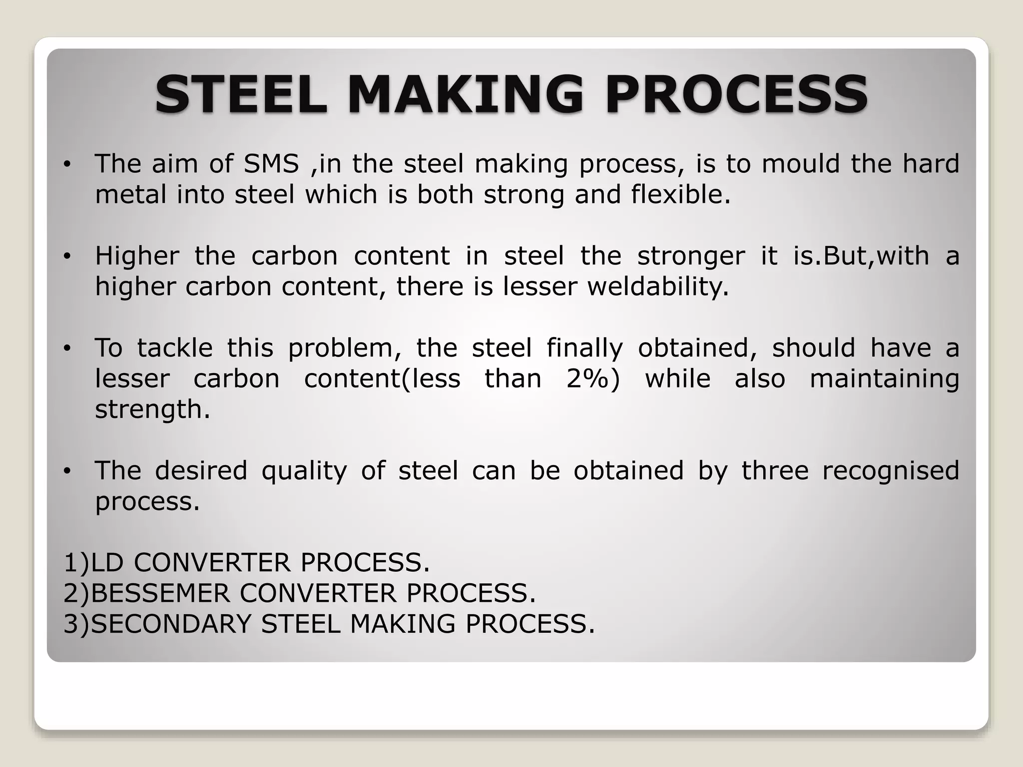 Steel Melting Shop (SMS) | PPTX