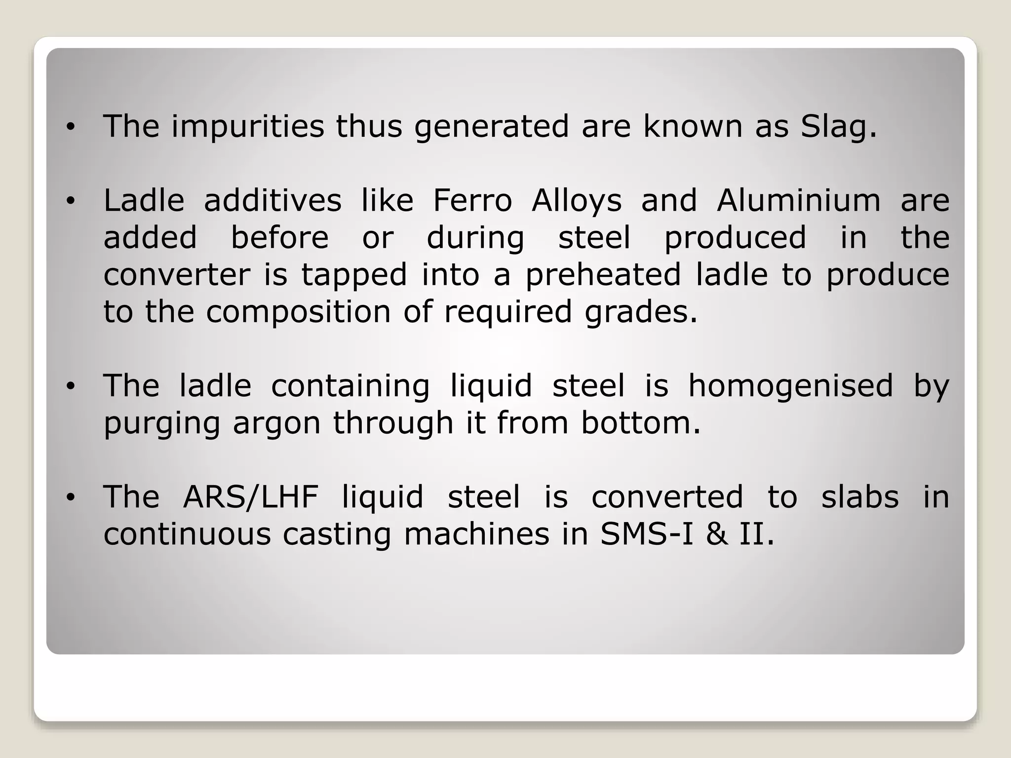 Steel Melting Shop (SMS) | PPTX