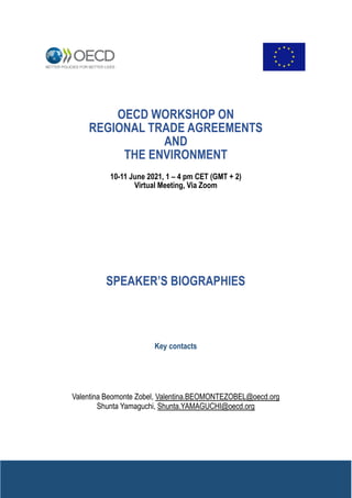 OECD Workshop on Regional Trade Agreements and the Environment - Speaker bios | PDF
