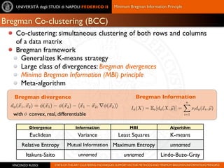 State-of-the-art Clustering Techniques: Support Vector Methods and Minimum Bregman Information ...