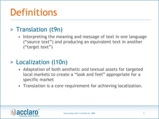 Introduction to Technical Documentation Localization with Acclaro | PPT