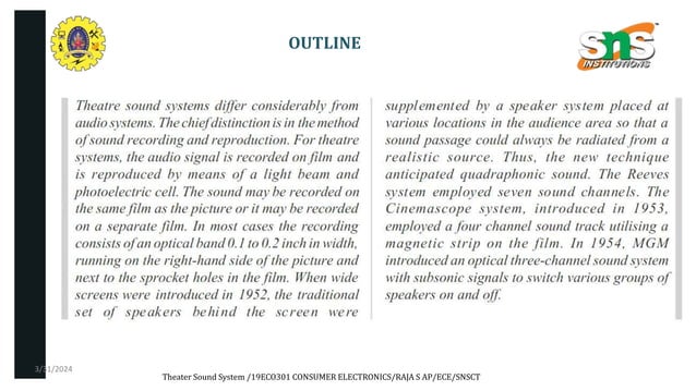 Final - Theater Sound System IN ELECTRONICS | PPT