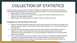 The collection of statistics act, 2008 | PPTX