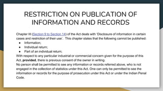 The collection of statistics act, 2008 | PPTX